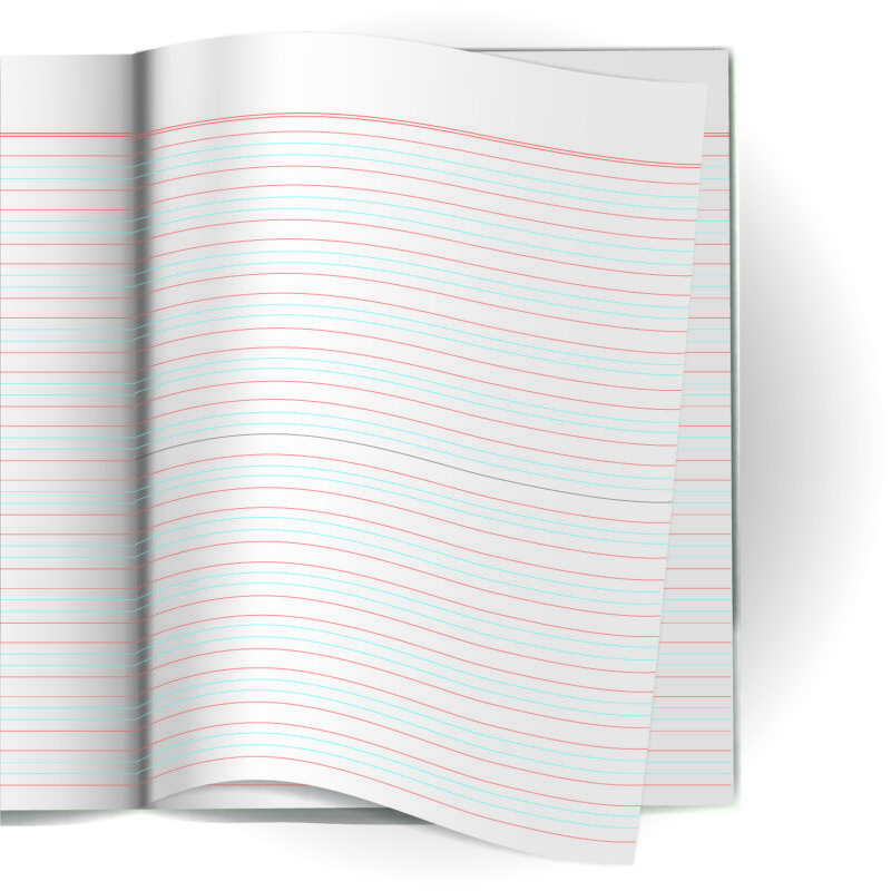 Layflat Notebook English 4 Lines | Red Spots Glossy – Paperwork